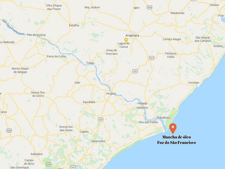 Manchas de óleo chegam à foz do Rio São Francisco - Giuliano Ribeiro